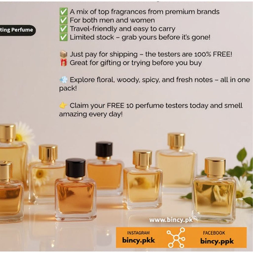 Free 10 Perfume Testers Everything Better With A Bit Of Frag – Bincy.pk